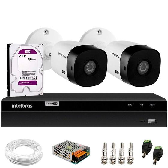 Kit 2 Câmeras Intelbras VHL 1120B HD 720p HDCVI Infra 20m IP66 + DVR ...