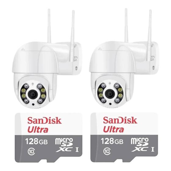 Kit 2 Câmeras Ip Speed Dome Wifi + 2 Cartão Memória Sd 128gb - Afc - Câmera Inteligente ...