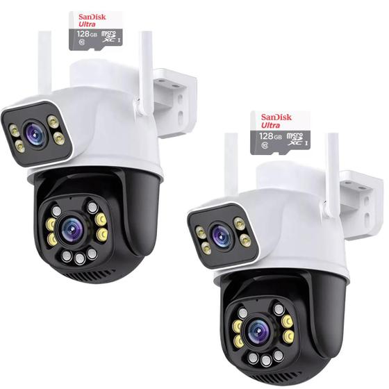 Kit 2 Cameras ip Wifi 8mp Segurança Externa Full HD Lente Dupla Externa ...