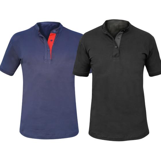 Kit 2 Camisas Gola Padre Masculina Slim 100% Algodão Lisa - MT Clothing ...