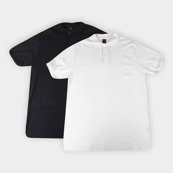 Kit 2 Camisas Polo Básicos Lisa Masculina - Camisas Pólo Masculinas ...