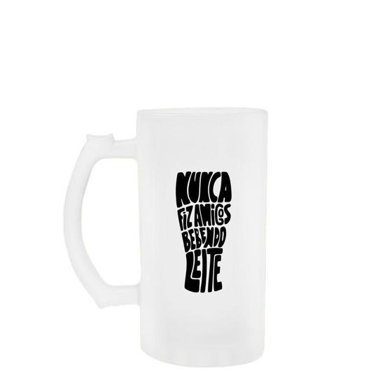 Kit 2 Caneca De Shopp De Vidro Nunca Fiz Amigo Bebendo Leite - Candin ...