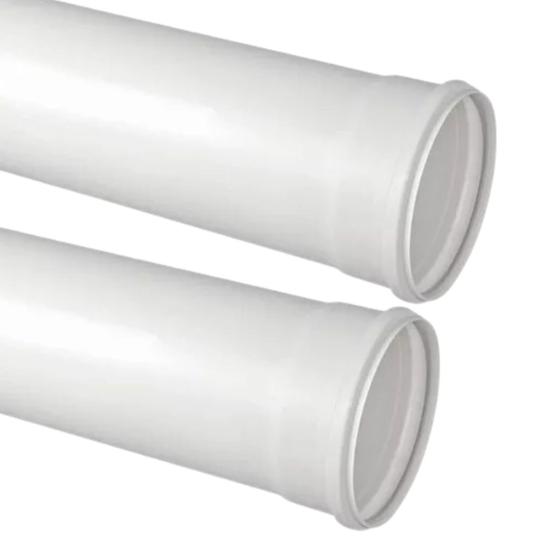 Kit 2 Cano Tubo Pvc Esgoto Branco 150mm 1 Metro Hidráulico - FORTLEV ...