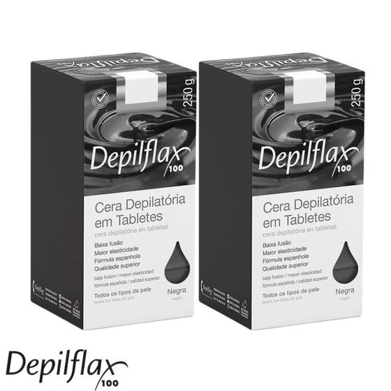 Kit 2 Cera Quente Depilação Elástica Negra Em Barras 250g Depilflax ...