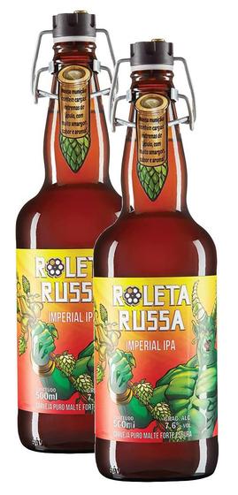 kit 2 Cerveja Artesanal Roleta Russa Imperial Ipa 500ml - Cerveja ...