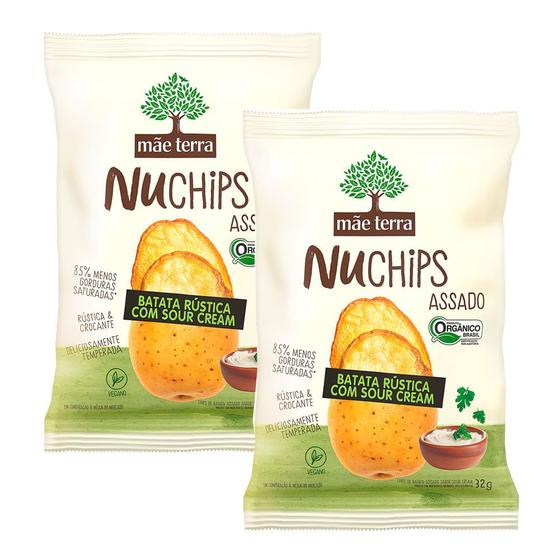 Kit 2 Chips Nuchips Mãe Terra Batata Rústica Sour Cream Orgânico 32g - Mae Terra - Chips ...