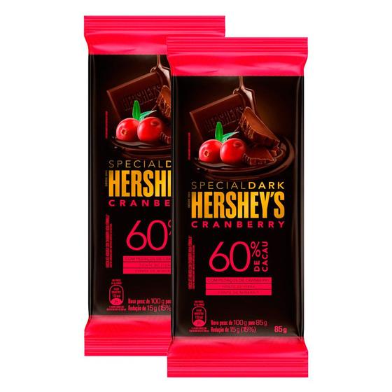 Kit 2 Chocolate Hershey's Special Dark Cranberry 85g - Hersheys - Chocolate / Barra de Chocolate ...