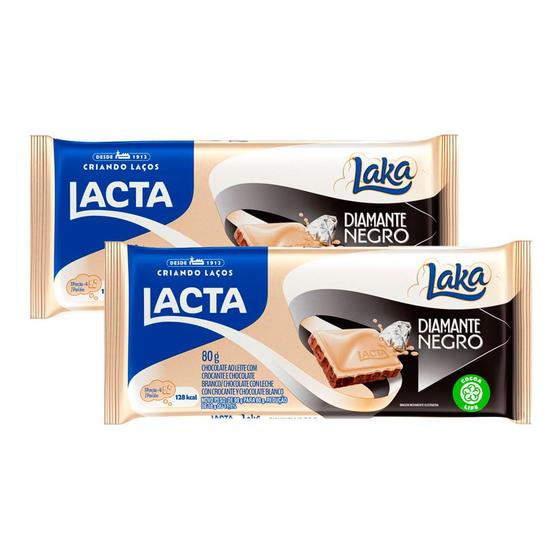 Kit 2 Chocolate Lacta Diamante Negro Laka 80g - Diamante Negro - Magazine Luiza