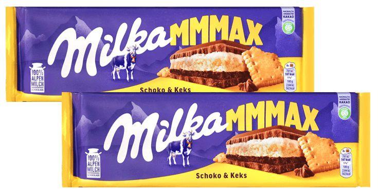 Kit 2 CHOCOLATE MILKA Choco & biscuit 300G - Chocolate / Barra de ...