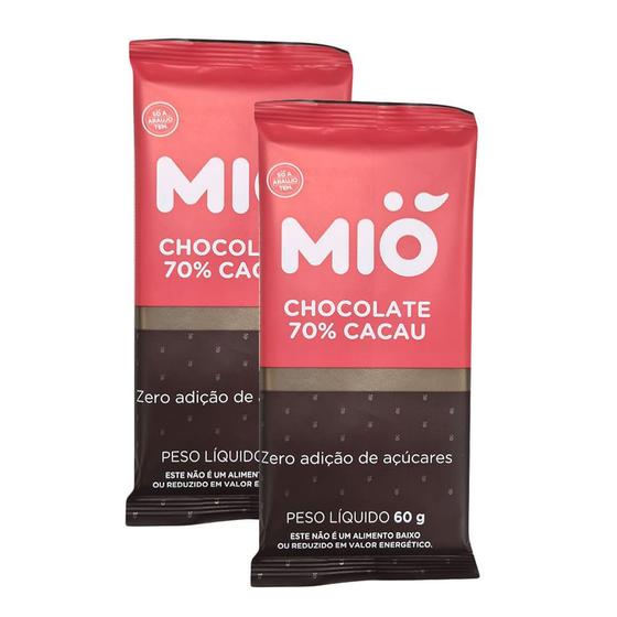 Kit 2 Chocolate Mió 70% Cacau Zero 60g - Chocolate / Barra de Chocolate ...