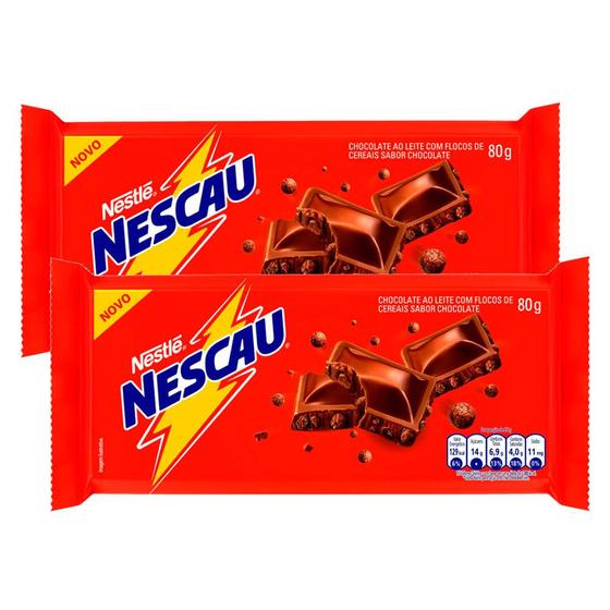 Kit 2 Chocolate Nestlé Nescau 80g - Chocolate / Barra de Chocolate ...