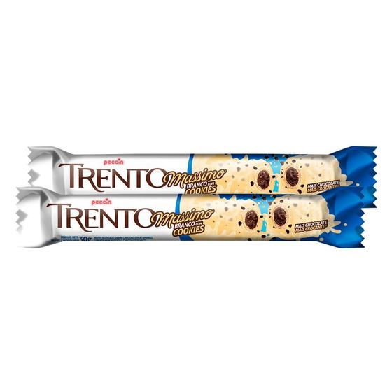 Kit 2 Chocolate Trento Massimo Branco com Cookies 30g - Chocolate ...