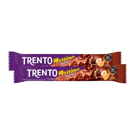 Kit 2 Chocolate Trento Massimo Nuts 30g - Chocolate / Barra de ...