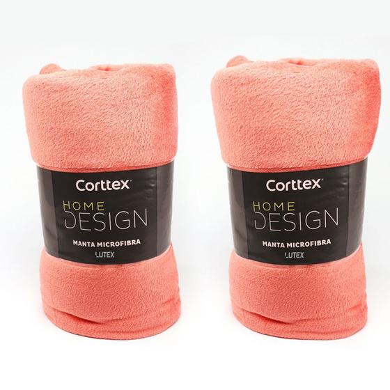 Kit 2 Cobertor Microfibra Casal Manta Coberta Corttex Home Design ...