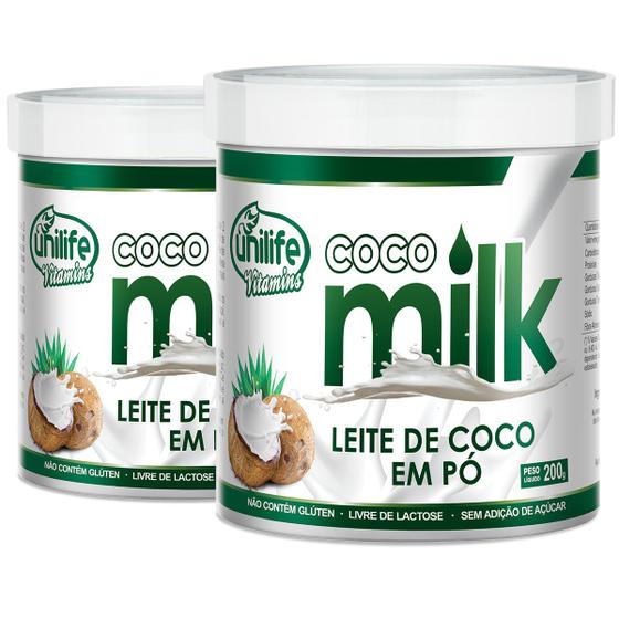 Kit 2 Coco Milk Unilife Leite de coco em Pó 200g - Leite de Coco ...