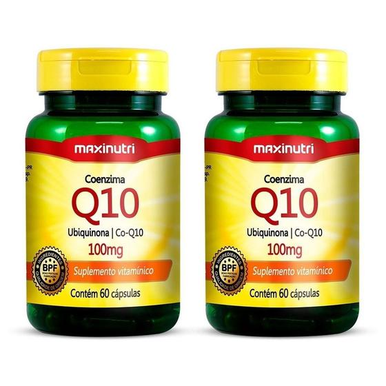 Kit 2 Coenzima Q10 100mg 60 cápsulas Maxinutri - Coenzima Q10 - Magazine Luiza