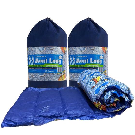 Kit 2 Colchonete Solteiro Azul 190x60 - Mont Long - Colchonete para ...