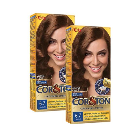 Kit 2 Coloração Niely Cor&Ton Chocolate 6.7 - Cor & Ton - Salão de ...