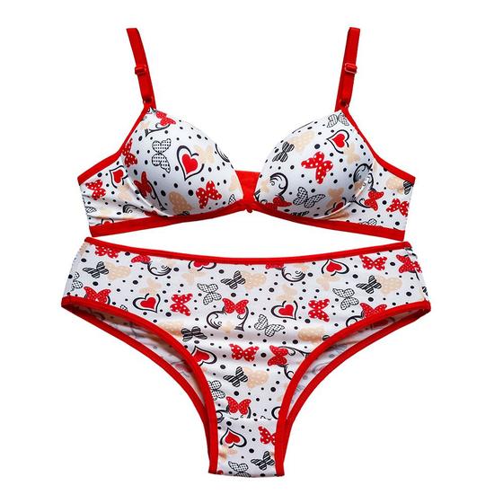 KIT 2 conjunto menina moça calcinha e sutiã colegial escola moda intima ...