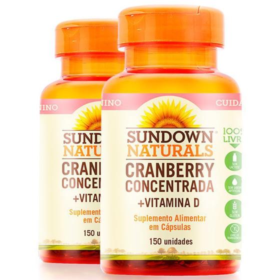 Kit 2 Cranberry Concentrada + Vitamina D Sundown 150 cápsulas - Sundown ...