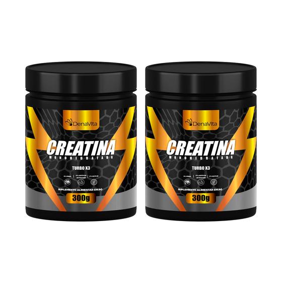 Kit 2 Creatina Monohidratada Creatine Turbo X3- Suplemento Em Pó 300G ...