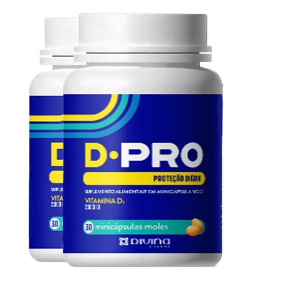 Kit 2 D-Pro Vitamina D 2000UI Divina Pharma 30 cápsulas - Vitaminas A-Z ...