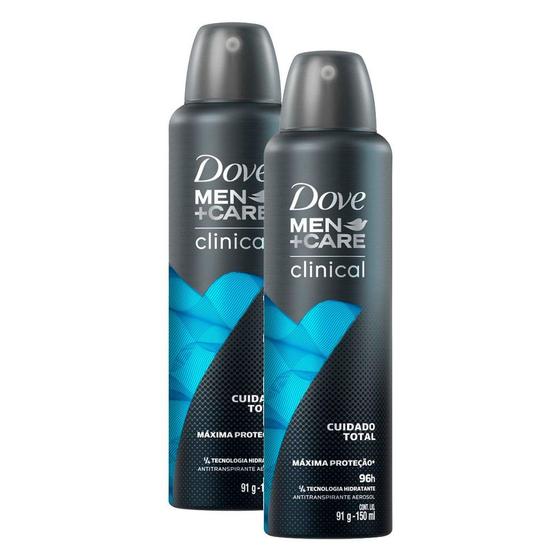Kit 2 Desodorante Dove Men + Care Clinical Cuidado Total Aerosol ...