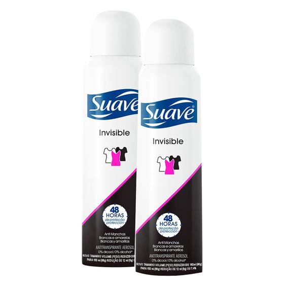 Kit 2 Desodorante Suave Invisible Aerosol Antitranspirante 48h 150ml ...