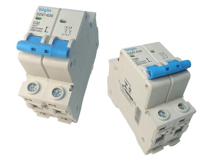 Kit 2 Disjuntores Bipolar Duplo 2 Polos 20A e 32 Amperes - ELGIN TERMINAIS ELÉTRICOS - Tomadas ...