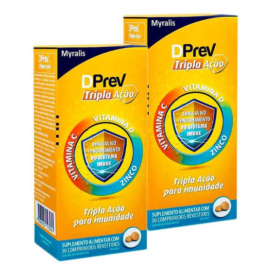Kit 2 Dprev Tripla Ação Imunidade com 30 Comprimidos Revestidos ...
