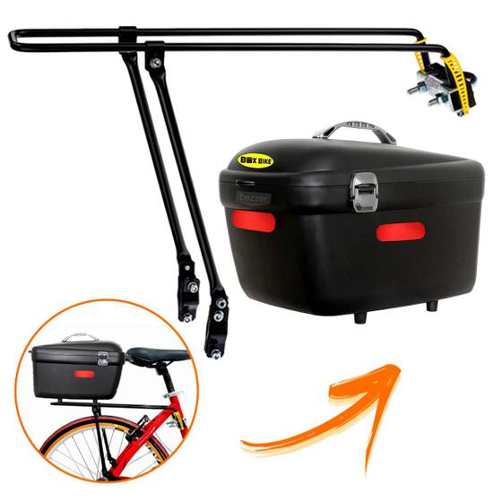 Kit 2 em 1 Bagageiro Garupa Universal Flex 70kg + Baú Bauleto 20L p ...