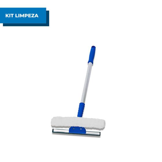 Kit 2 em 1 Rodo para Limpeza de Vidros 25cm Com Cabo 50cm Bralímpia ...