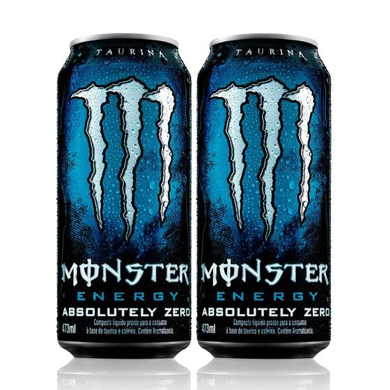 Kit 2 Energético Monster Energy Absolutely Zero 473ml - Bebida ...