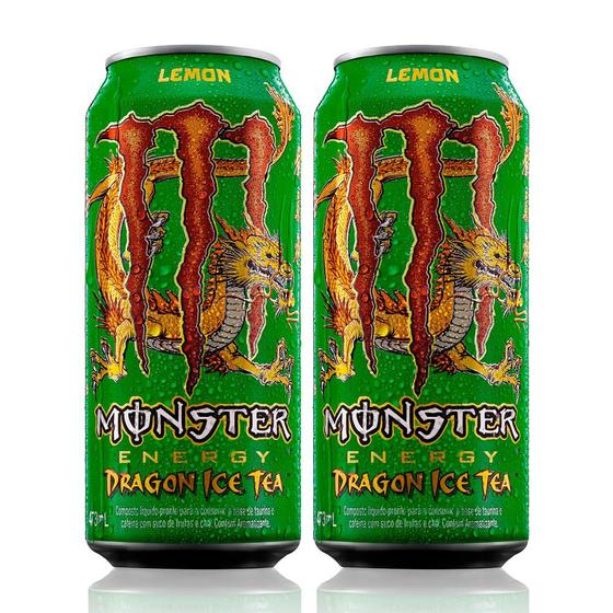 Kit 2 Energético Monster Energy Dragon Ice Tea Lemon 473ml - Bebidas ...