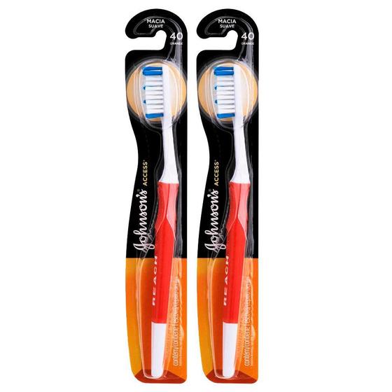 Kit 2 Escovas Dental J&j Reach Access Macia Grande 40 - Escova de ...