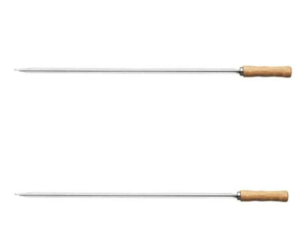 Kit 2 Espeto Para Churrasco Inox Cabo Madeira Lamina Larga - Martinazzo ...