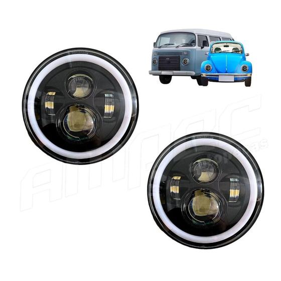 Kit 2 Farol Angel Eyes Defender Led Jeep Troller Fusca Kombi - EDN ...