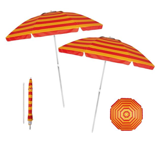 Kit 2 Guarda Sol Alumínio Articulado 2 Metros Sombreiro Praia Piscina ...