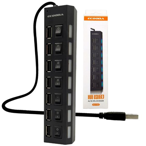 Kit 2 HUB USB 2.0 Ecooda Com Alta Velocidade EC1752 - Sunoro - Hub - Magazine Luiza