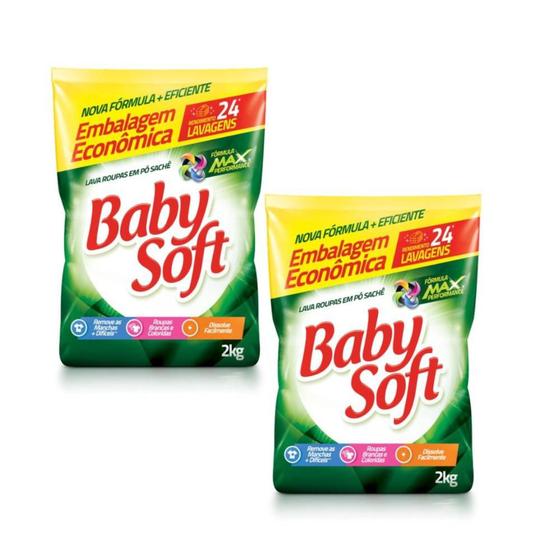 Kit 2 Lava Roupas Pó Baby Soft 2kg - Sabão em Pó - Magazine Luiza