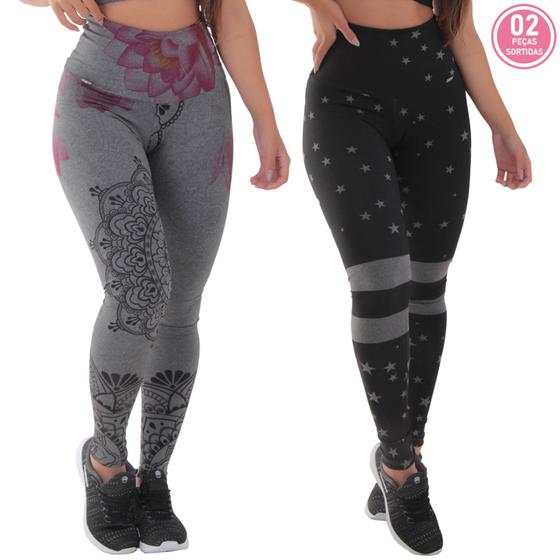 Kit 2 Leggings Sublimada Suplex Não tem Transparência - Click Mais ...
