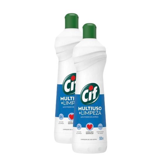 Kit 2 Limpadores Multiuso Cif +Limpeza 500ml - Limpador Multiuso ...
