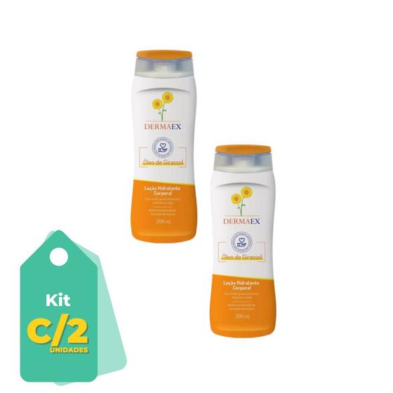 Kit 2 Loção Hidratante Corporal Dermaex - 200ml - Nutriex - Hidratante ...