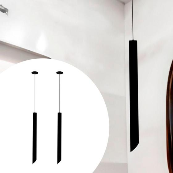 Kit 2 Luminaria De Teto Pendente Tubo Chanfrado 50cm Led 3w - Tangerina ...