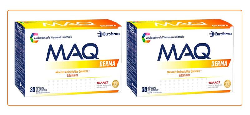 Kit 2 Maq Derma Suplemento Vitaminas Minerais Quelato - 30Cp - Eurofarma - Multivitamínico ...
