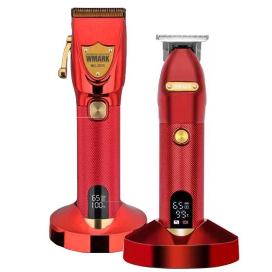 Kit 2 Maquina Corte De Cabelo Wmark Ng2031 Ng203 Base Red - Máquina de ...