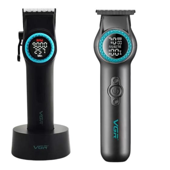 Kit 2 Máquina Corte V001 Base + Acabamento V990 Vgr Barbeiro Barbearia ...