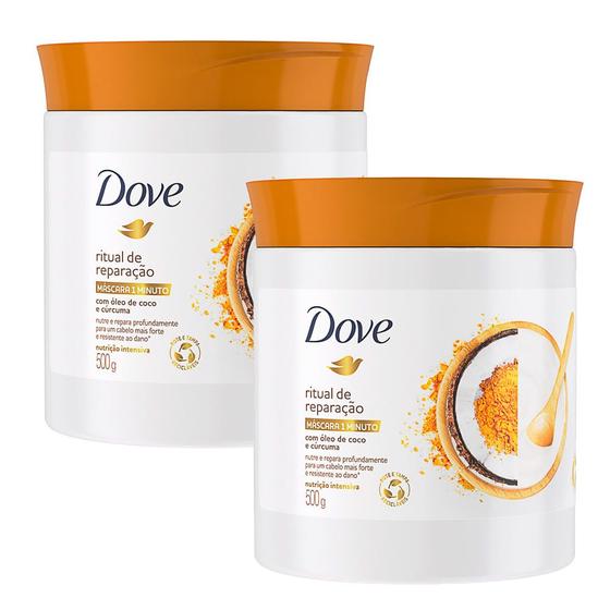Kit 2 Máscara de Tratamento Dove Ritual de Reparação 1 Minuto 500g ...