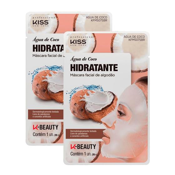 Kit 2 Máscara Facial Kiss New York Hidratante Água de Coco 1 Unidade - Máscara Facial - Magazine ...