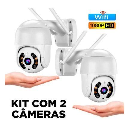 Kit 2 Mini Câmera Smart Speed Dome 360 Wifi Segurança IP66 Full ...